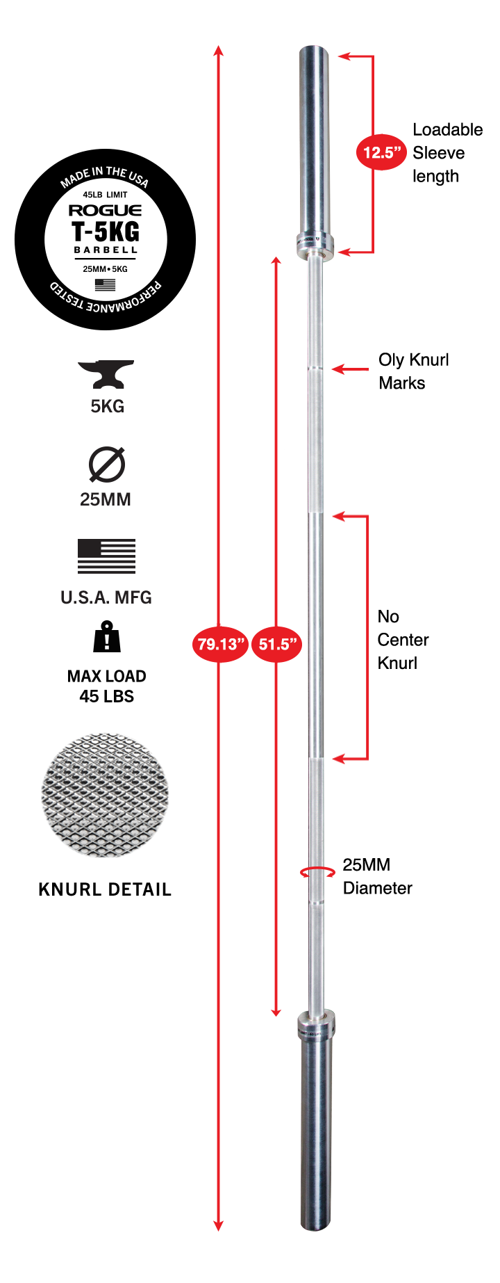 Rogue T-5KG Technique Bar | Rogue Fitness