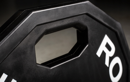 Rogue 12-Sided Urethane Grip Plates - Black | Rogue Fitness
