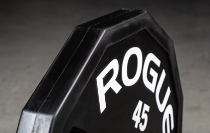 Rogue 12-Sided Urethane Grip Plates - Black | Rogue Fitness