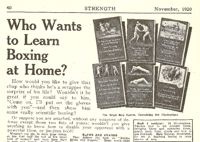 Boxing Ad – Strength Magazine – November, 1920 | Rogue USA