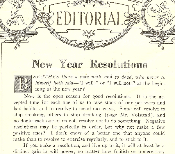 Editorial: New Years Resolutions – Strength Magazine – January, 1921 ...