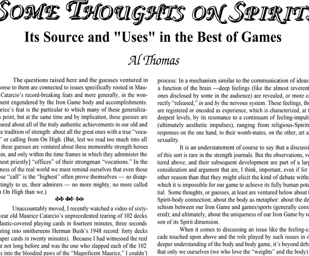 Some Thoughts on Spirit: Its Source and “Uses” in the Best of Games ...