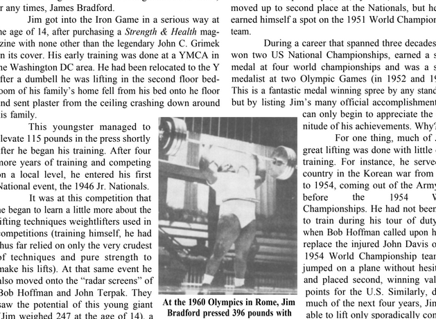 The Jim Bradford Story – Iron Game History – May/June, 2000 | Rogue Fitness