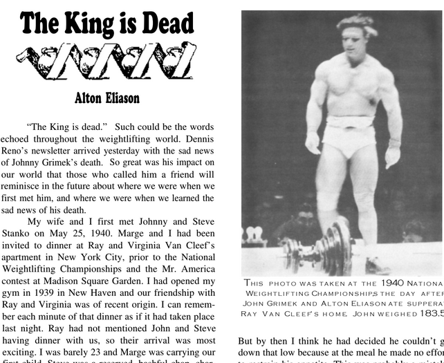 The King is Dead – Iron Game History – April, 1999 | Rogue Fitness