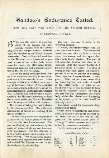Sandow’s Endurance Tested: How the Cast Was Made for the British Museum ...