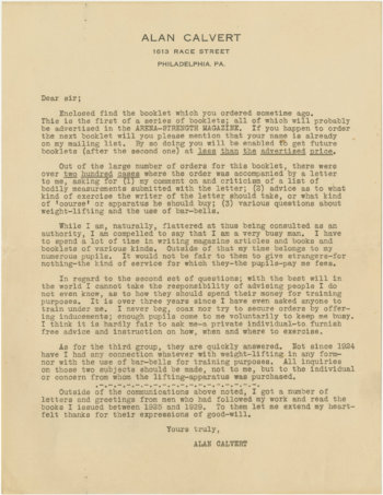 Correspondence from Alan Calvert | Rogue Fitness