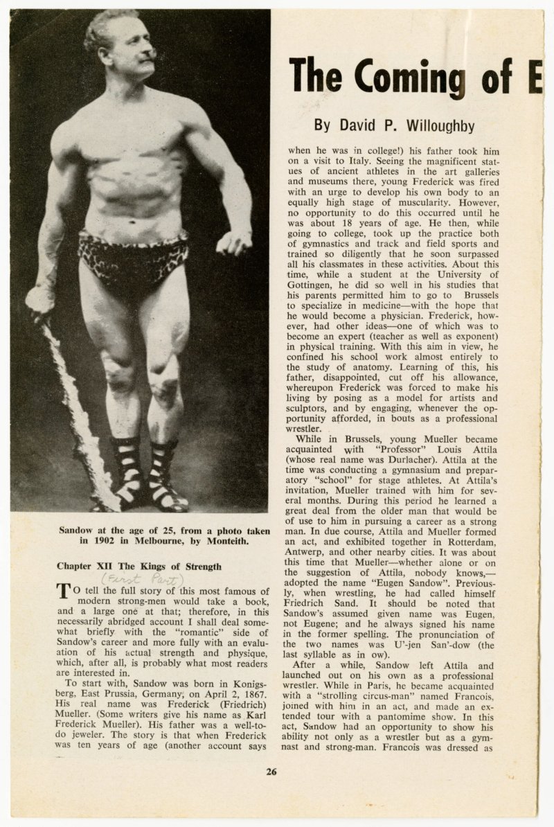 The Coming of Eugen Sandow | The Index