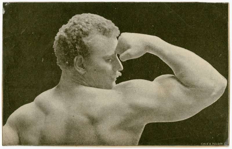 Eugen Sandow flexing right arm | Rogue USA