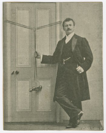 Sandow posing with Sandow’s Own Combined Developer | Rogue Fitness