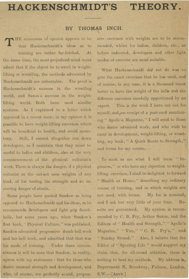Hackenschmidt’s Theory | Rogue USA