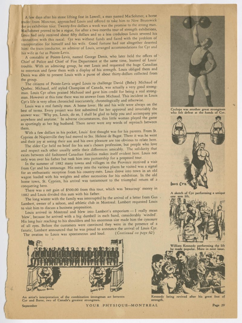 The Story of Louis Cyr Part II continued | Rogue USA