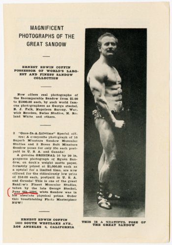 Advertisement for Sandow photographs | Rogue Fitness