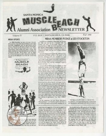 Santa Monica Muscle Beach Alumni Newsletter featuring Pudgy Stockton ...