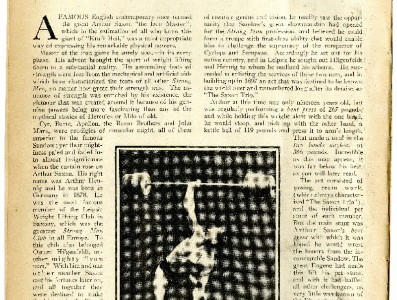 Arthur Saxon, The Iron Master | Rogue Fitness