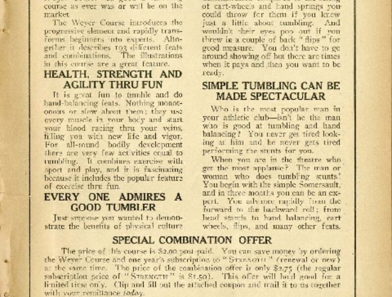 The Famous Edgar Weyer Tumbling and Hand Balancing Course for Only $2. ...