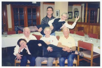 Pudgy and Les Stockton with other Muscle Beach regulars | Rogue Fitness