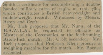 Mr. Nunn approved as Master of Ceremonies at Aston-Inch match | Rogue ...