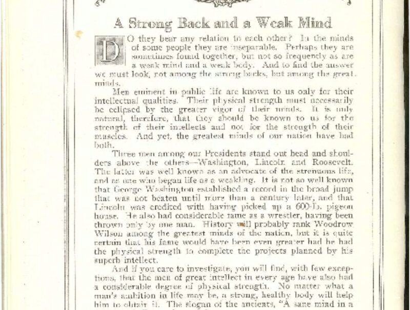 Editorial: A Strong Back and A Weak Mind; Speed, Stamina or Strength ...