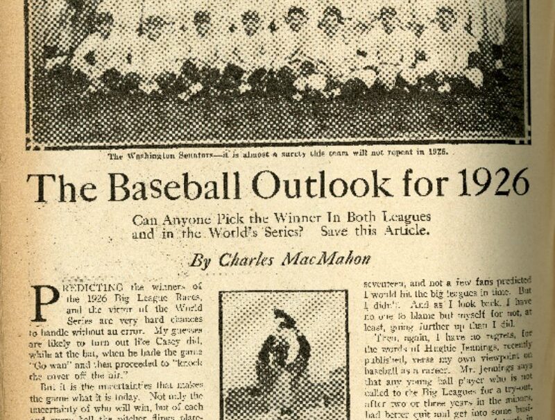 The Baseball Outlook for 1926 | Rogue Fitness
